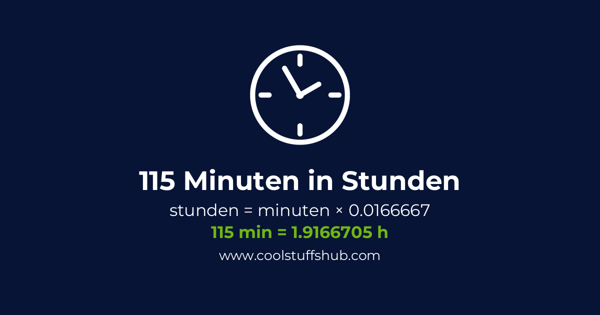 115 Min In Stunden