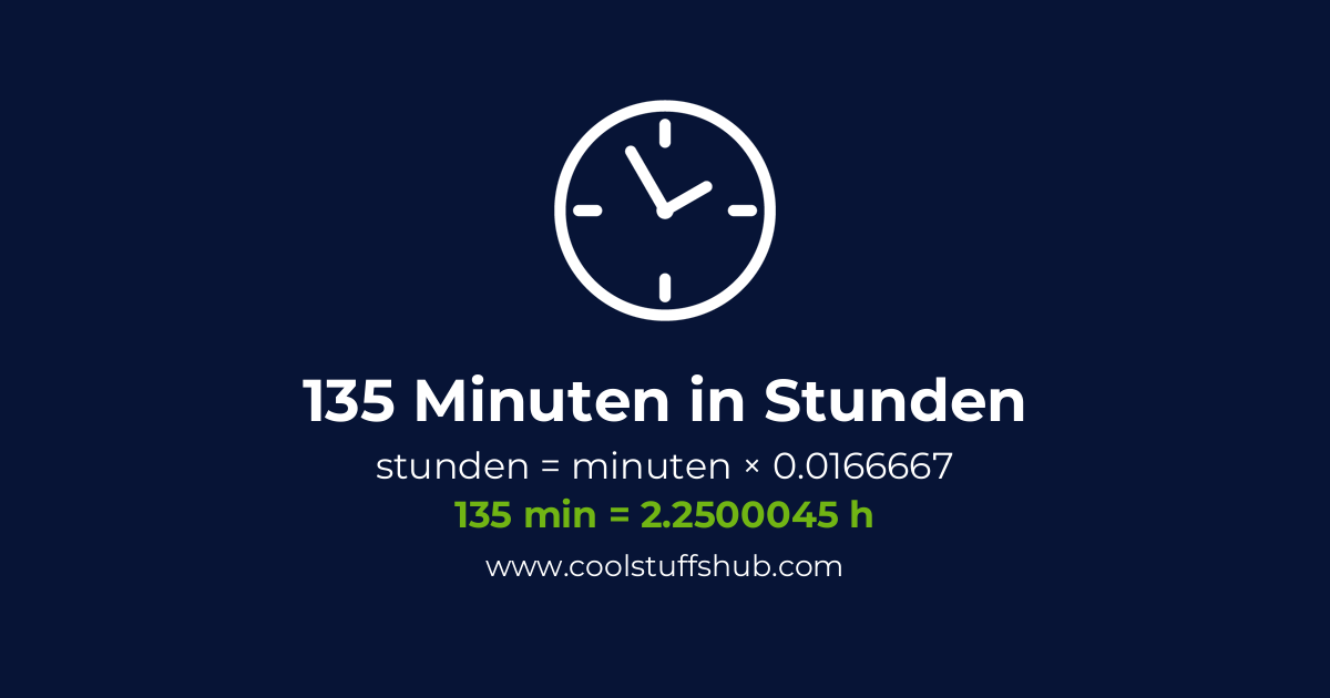 135 minuten in stunden umrechnen (135 min in h umrechnung)
