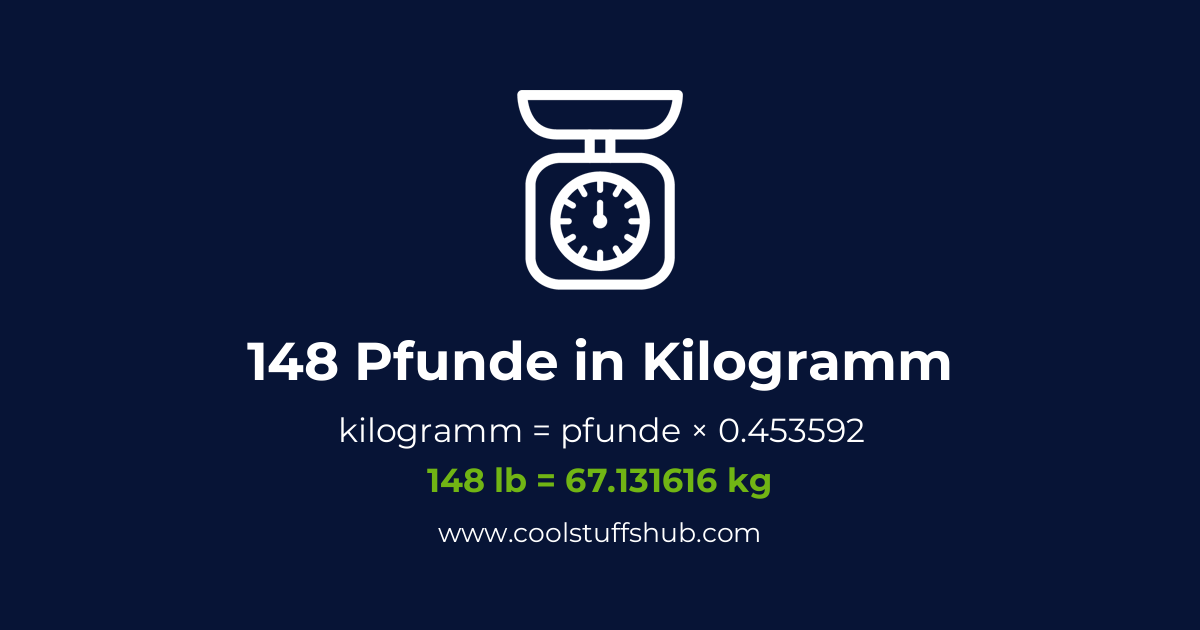 148 pfunde in kilogramm umrechnen (148 lb in kg umrechnung)
