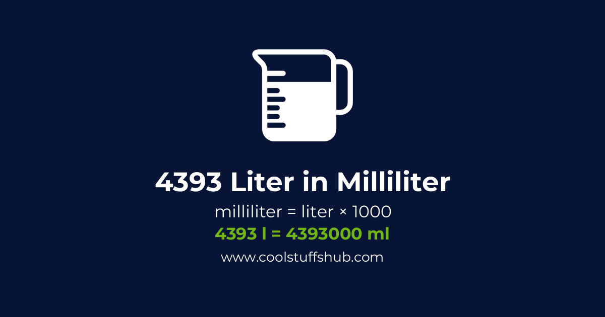 4393 Liter In Milliliter Umrechnen 4393 L In Ml Umrechnung 4393-liter-in-milliliter-umrechnen-4393-l-in-ml-umrechnung