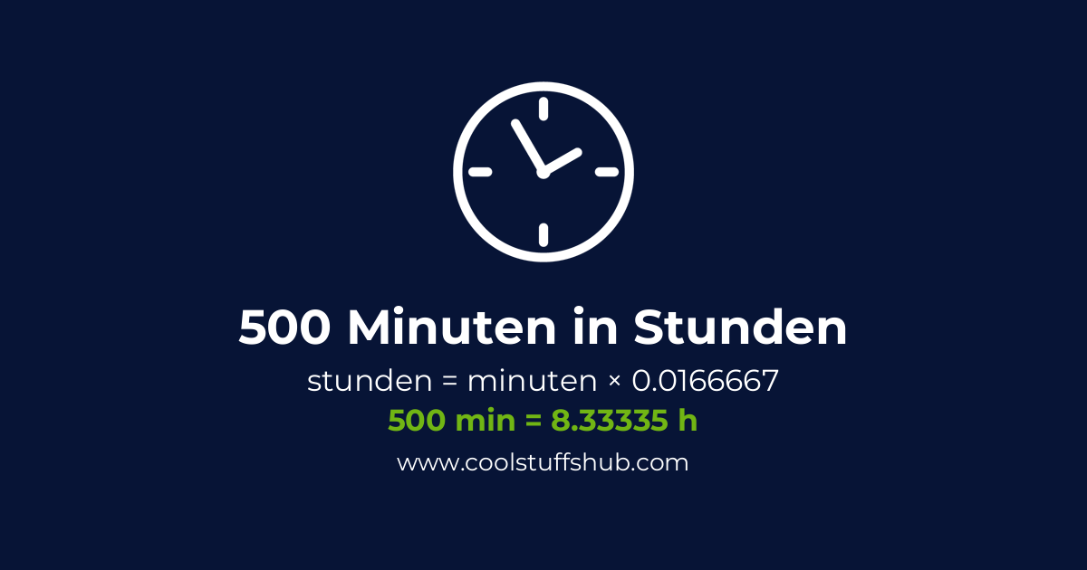 Spannende 500 Sekunden In Minuten Bildernull