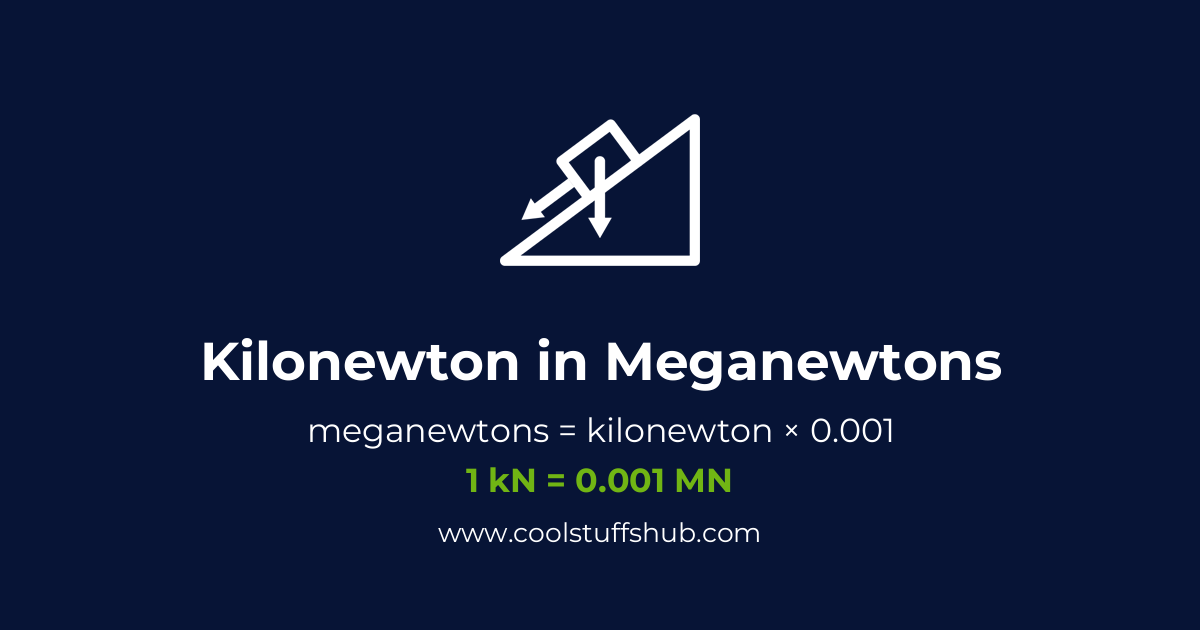 Kilonewton in meganewtons umrechnen (kN in MN umrechnung)