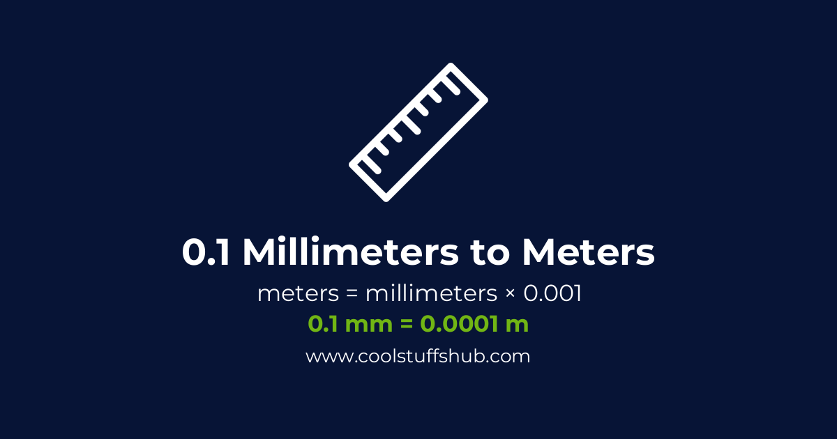 Convert 0.1 millimeters to meters (0.1 mm to m conversion)