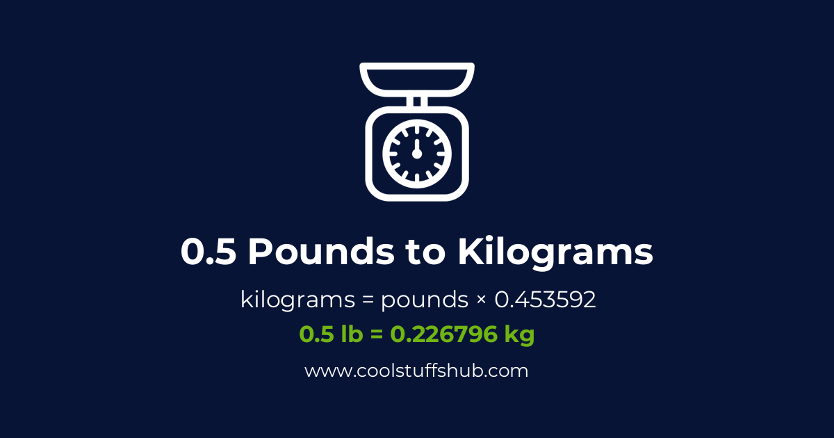 Convert 0.5 pounds to kilograms (0.5 lb to kg conversion)