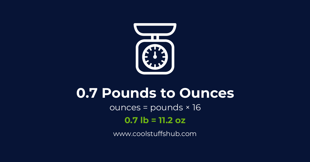 Convert 0.7 pounds to ounces (0.7 lb to oz conversion)