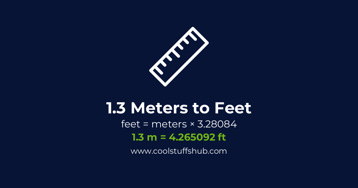 Convert 1.3 meters to feet (1.3 m to ft conversion)