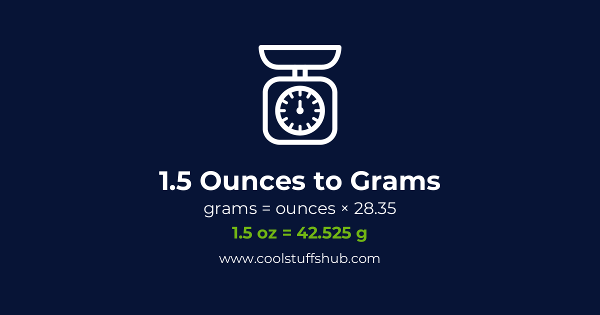 Convert 1.5 ounces to grams (1.5 oz to g conversion)