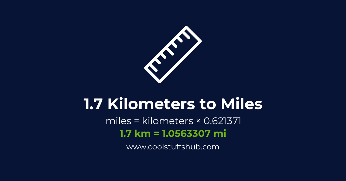 Convert 1.7 kilometers to miles (1.7 km to mi conversion)