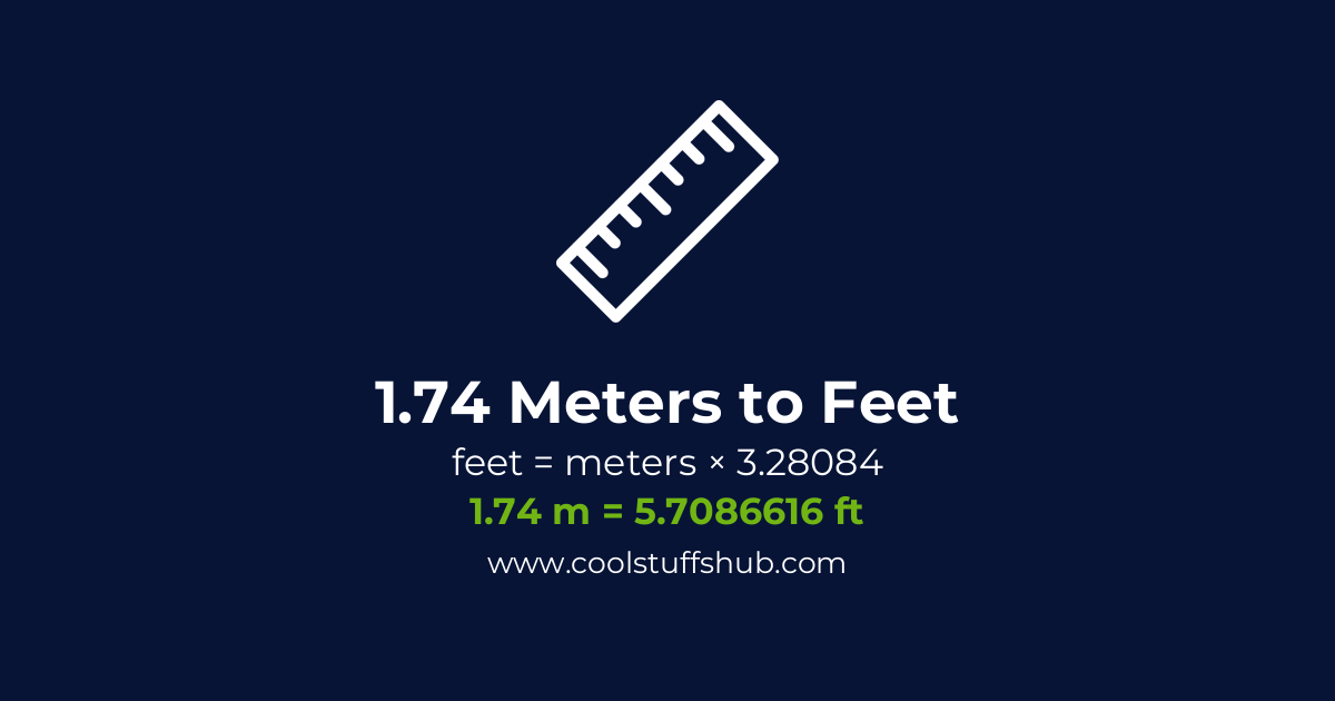 Convert 1.74 meters to feet (1.74 m to ft conversion)