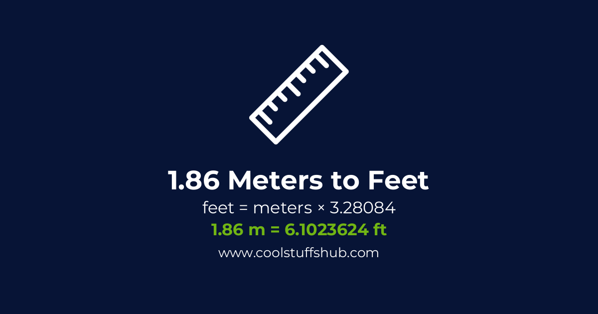 Convert 1.86 meters to feet (1.86 m to ft conversion)