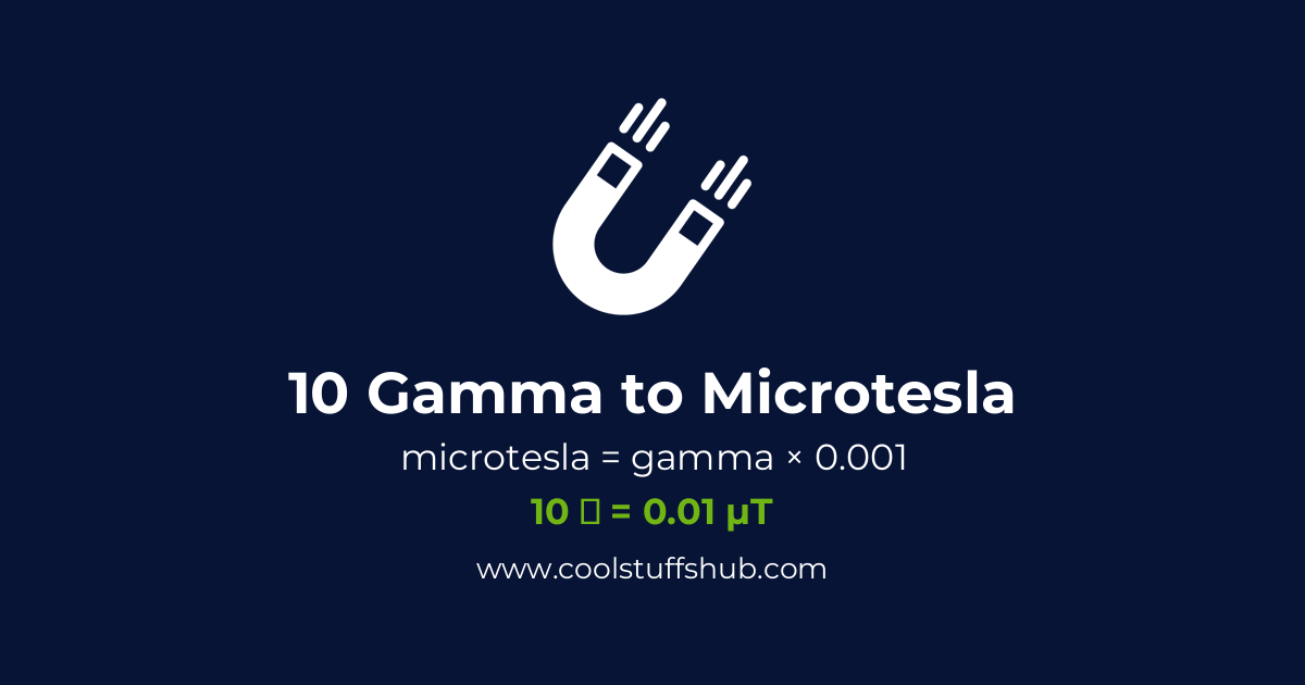 Convert 10 gamma to microtesla (10 γ to µT conversion)
