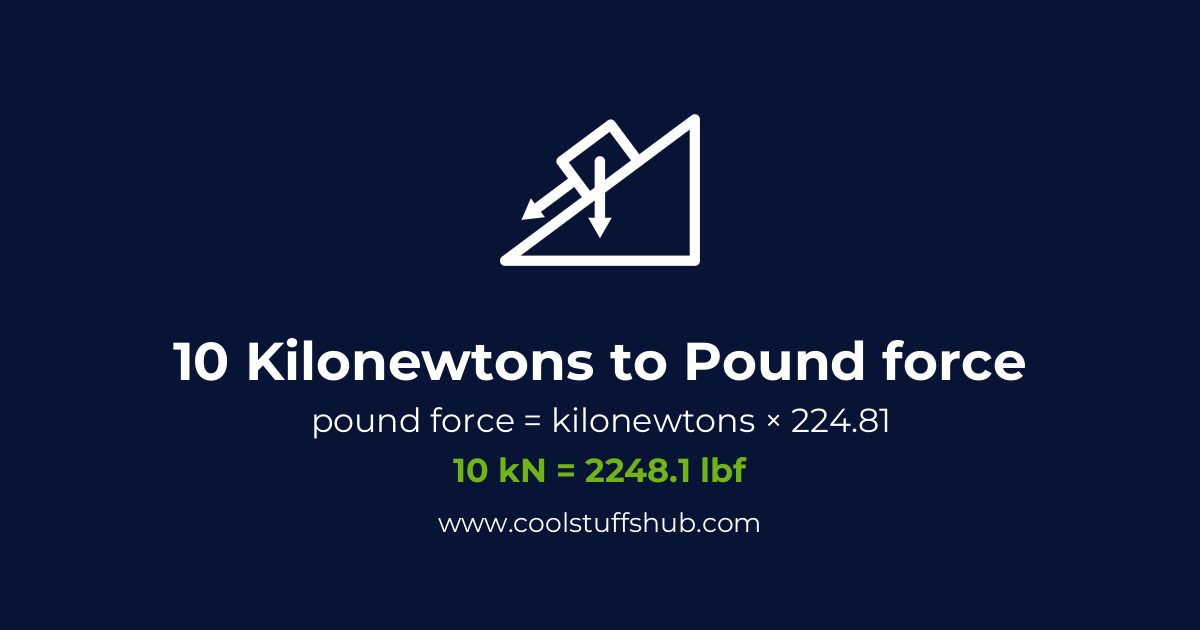 Convert 10 kilonewtons to pound force (10 kN to lbf conversion)