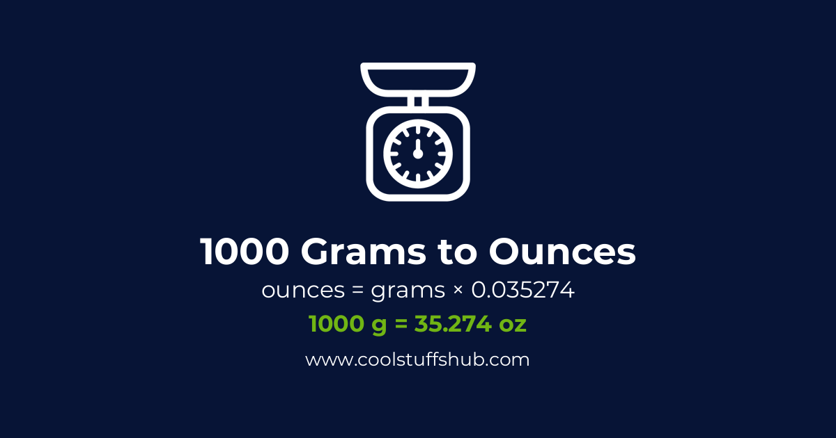 Convert 1000 grams to ounces (1000 g to oz conversion)