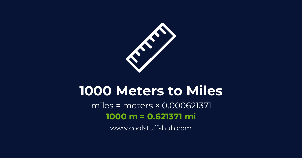Convert 1000 meters to miles (1000 m to mi conversion)