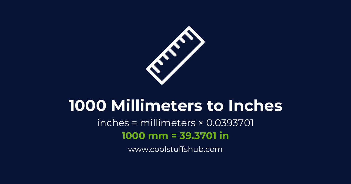 Convert 1000 millimeters to inches (1000 mm to in conversion)