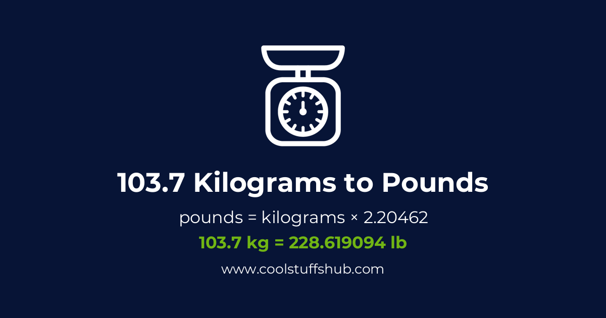 Convert 103.7 kilograms to pounds (103.7 kg to lb conversion)