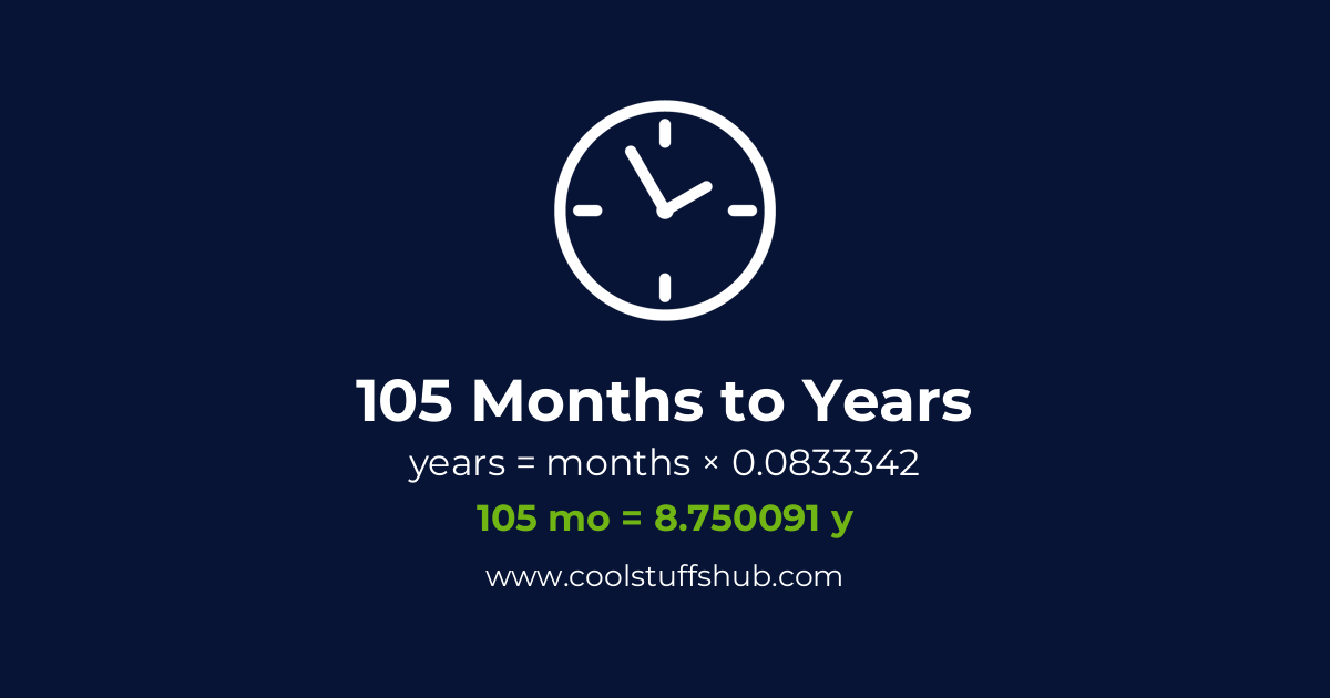 Convert 105 months to years (105 mo to y conversion)