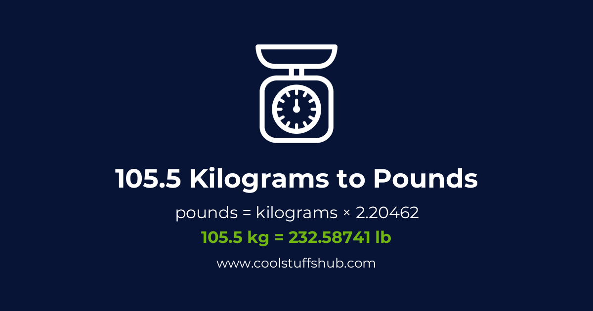 Convert 105.5 kilograms to pounds (105.5 kg to lb conversion)