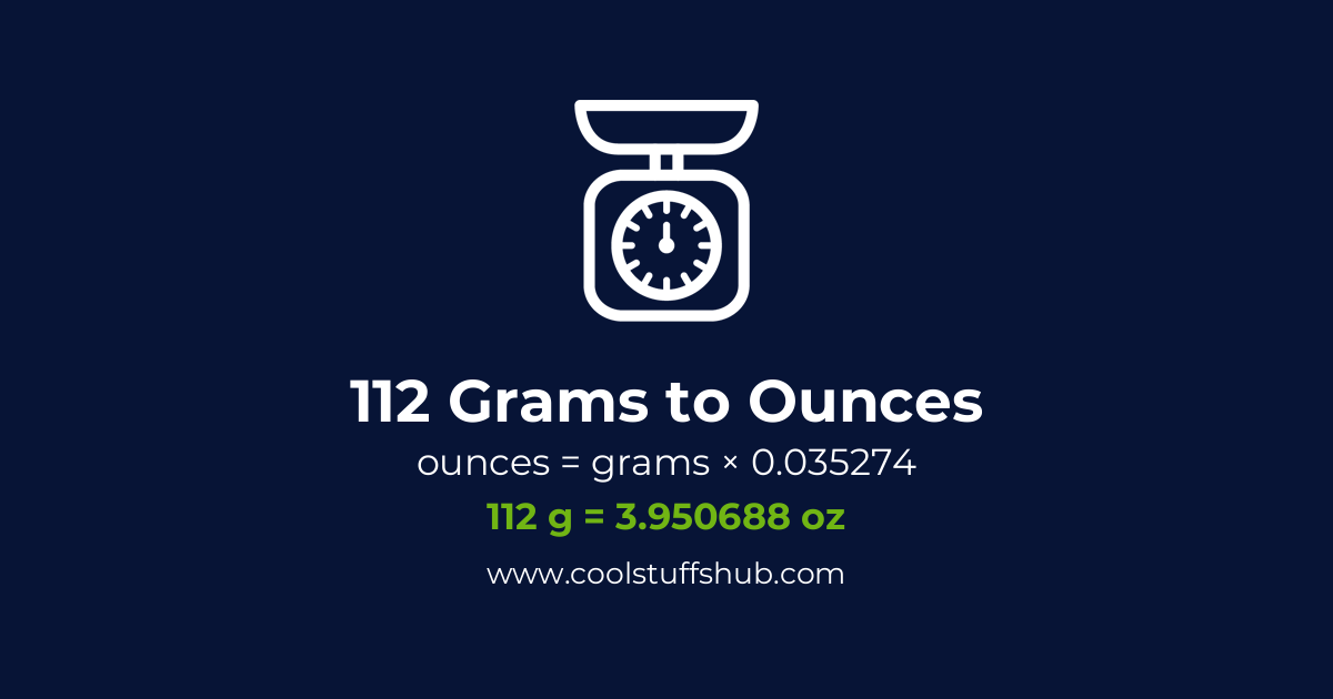 Convert 112 grams to ounces (112 g to oz conversion)