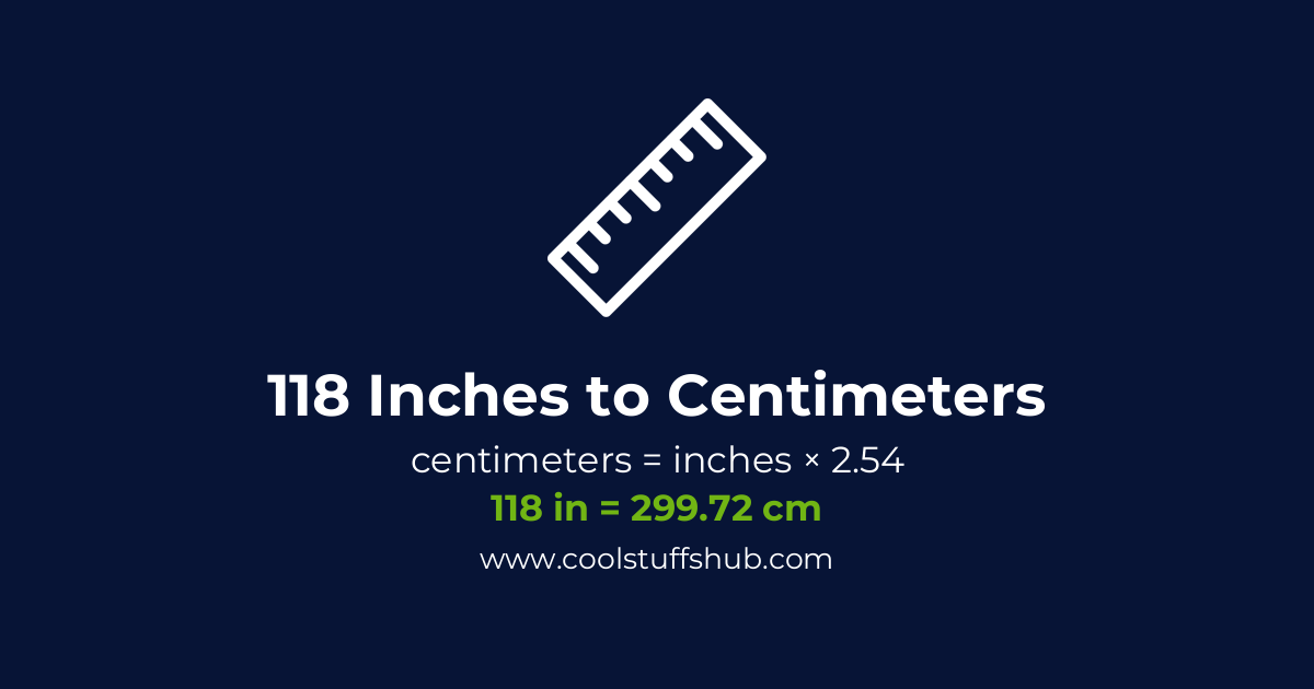 Convert 118 inches to centimeters (118 in to cm conversion)