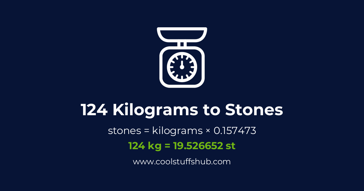 Convert 124 kilograms to stones (124 kg to st conversion)