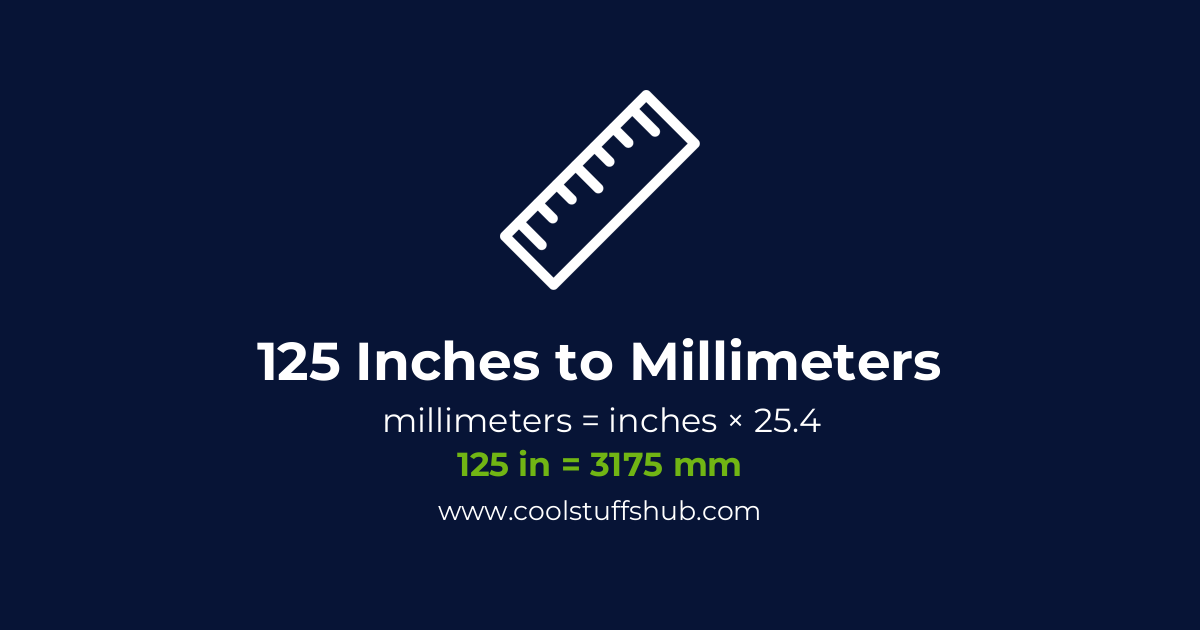 Convert 125 inches to millimeters (125 in to mm conversion)