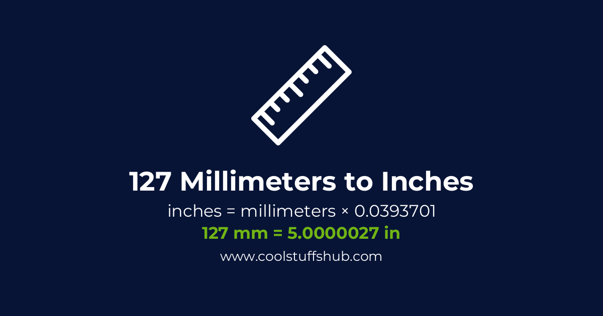 Convert 127 millimeters to inches (127 mm to in conversion)