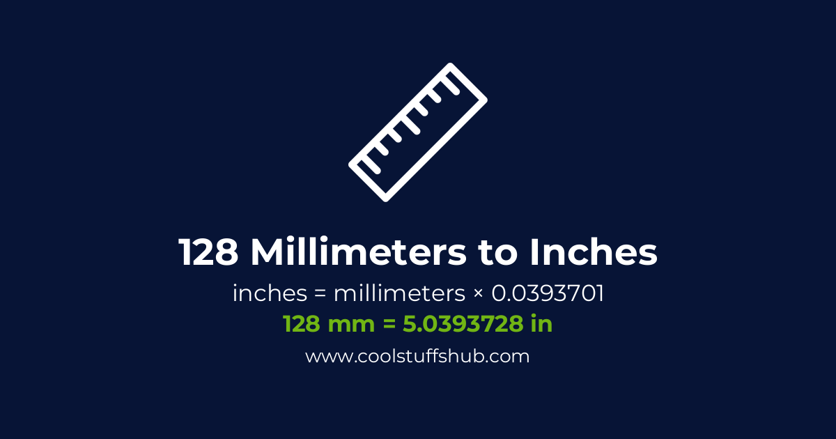Convert 128 millimeters to inches (128 mm to in conversion)