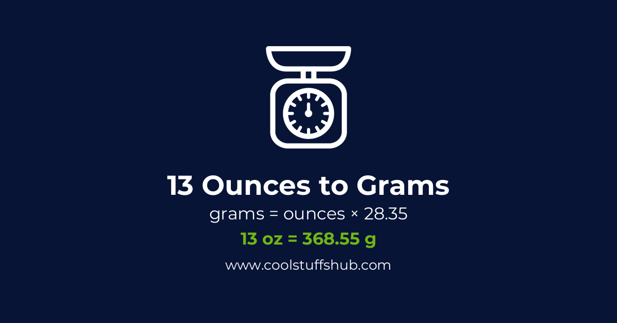 Convert 13 ounces to grams (13 oz to g conversion)