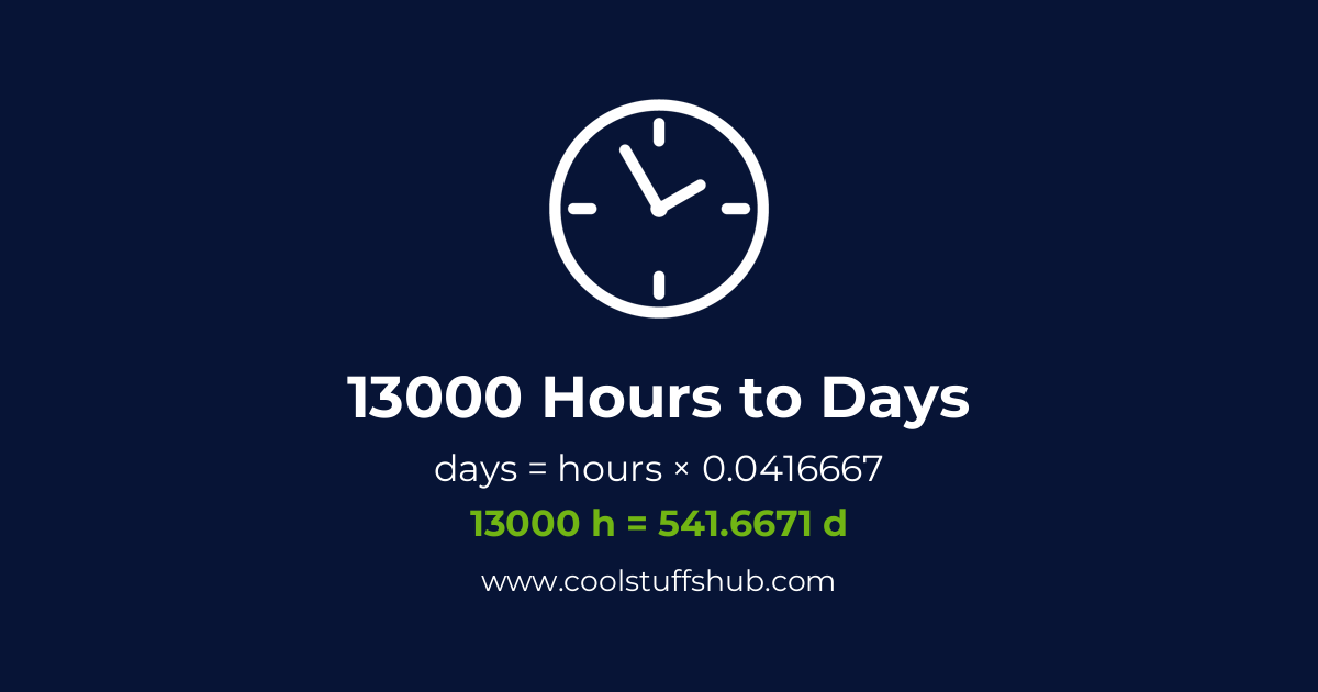 Convert 13000 hours to days (13000 h to d conversion)