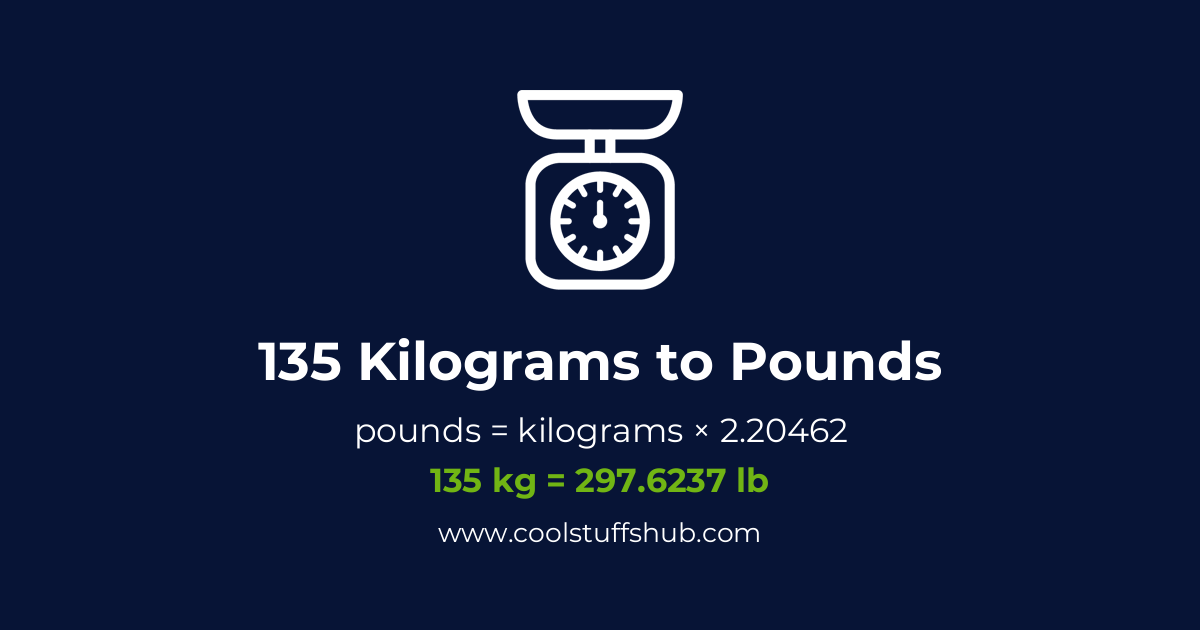Convert 135 kilograms to pounds (135 kg to lb conversion)
