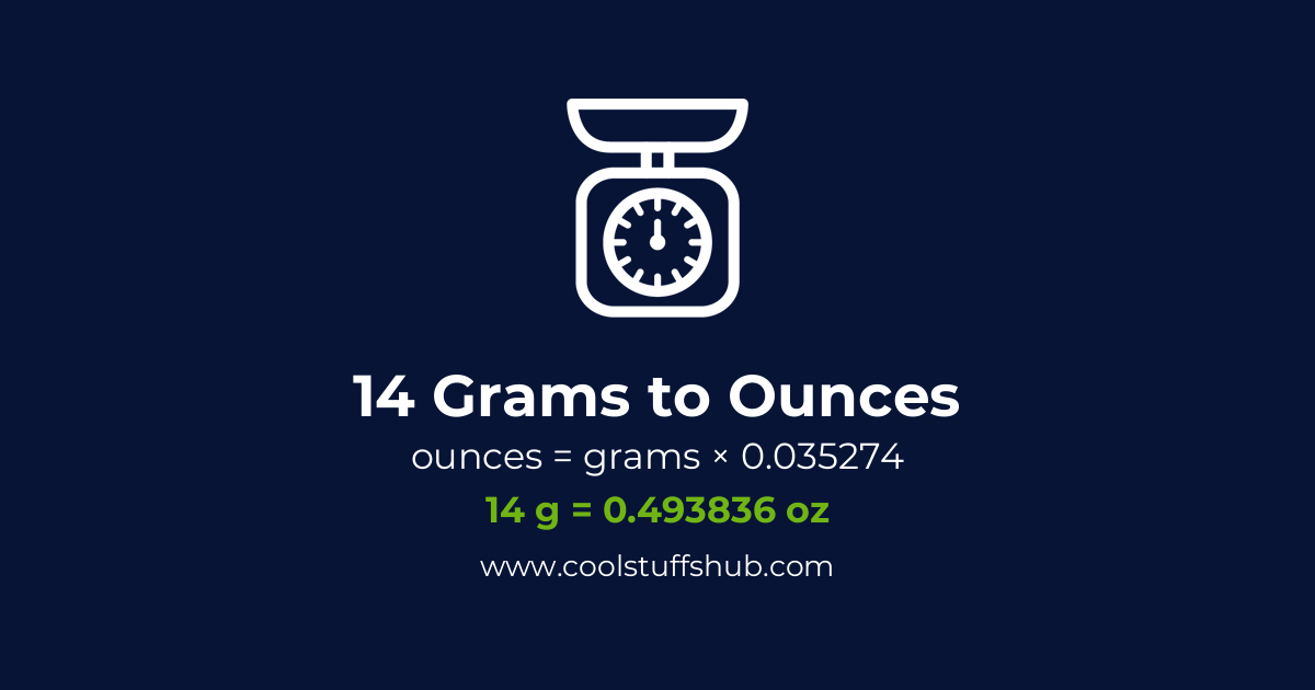 Convert 14 grams to ounces (14 g to oz conversion)