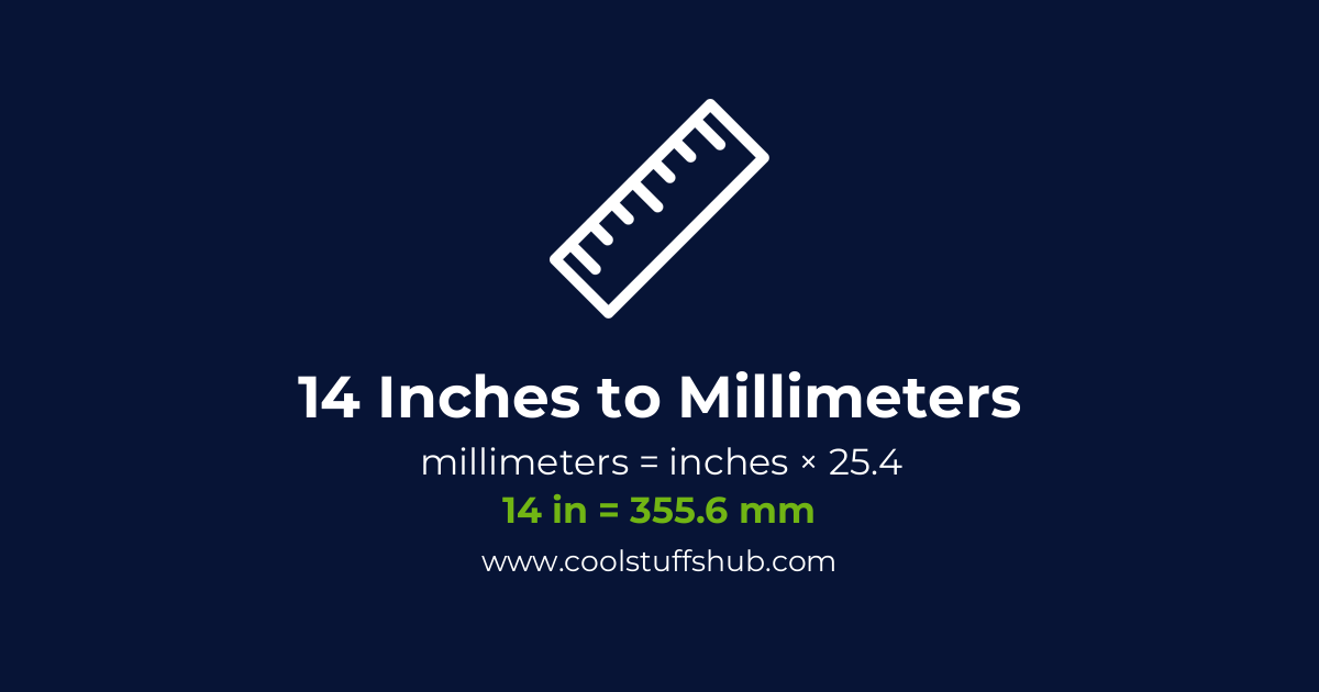 Convert 14 inches to millimeters (14 in to mm conversion)