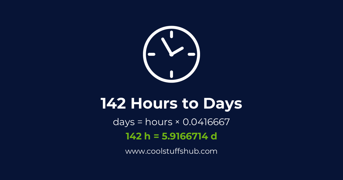 Convert 142 hours to days (142 h to d conversion)