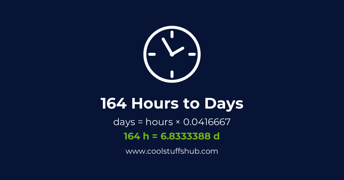 Convert 164 hours to days (164 h to d conversion)