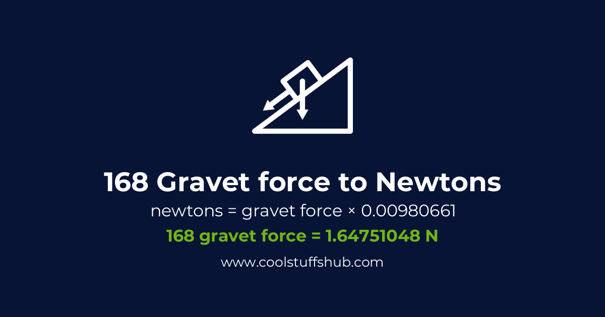 Convert 168 gravet force to newtons (168 gravet force to N conversion)