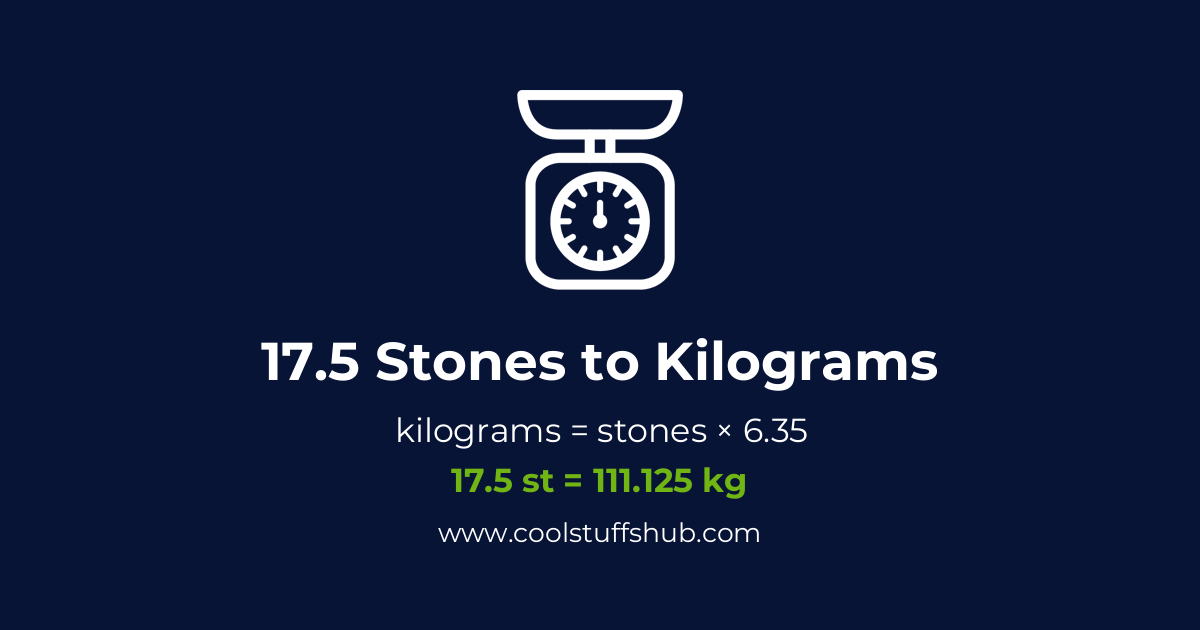 Convert 17.5 stones to kilograms (17.5 st to kg conversion)
