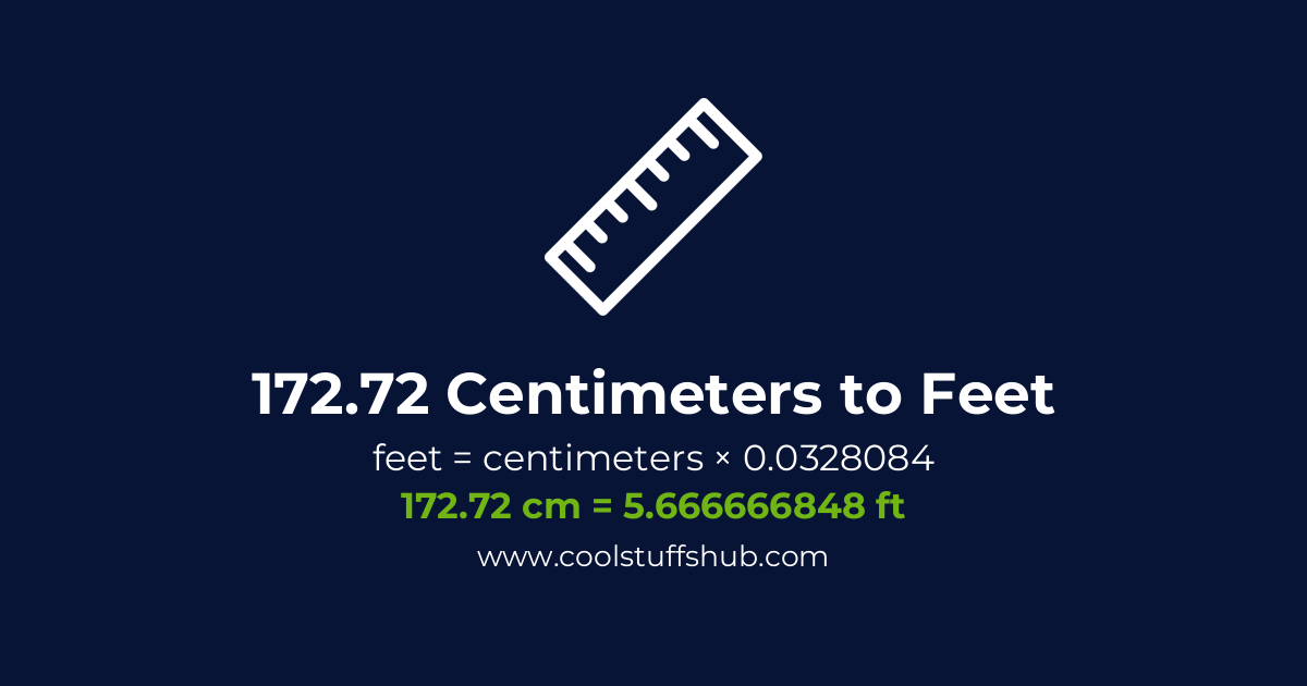 Convert 172.72 centimeters to feet (172.72 cm to ft conversion)