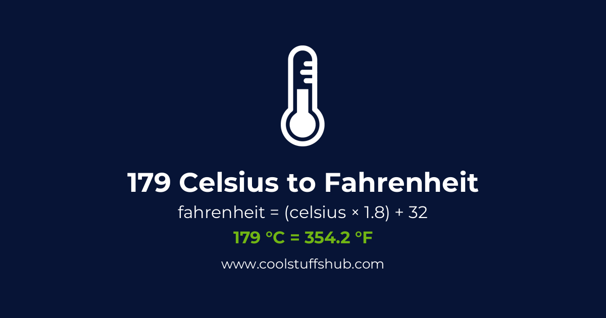 Convert 179 celsius to fahrenheit (179 °C to °F conversion)