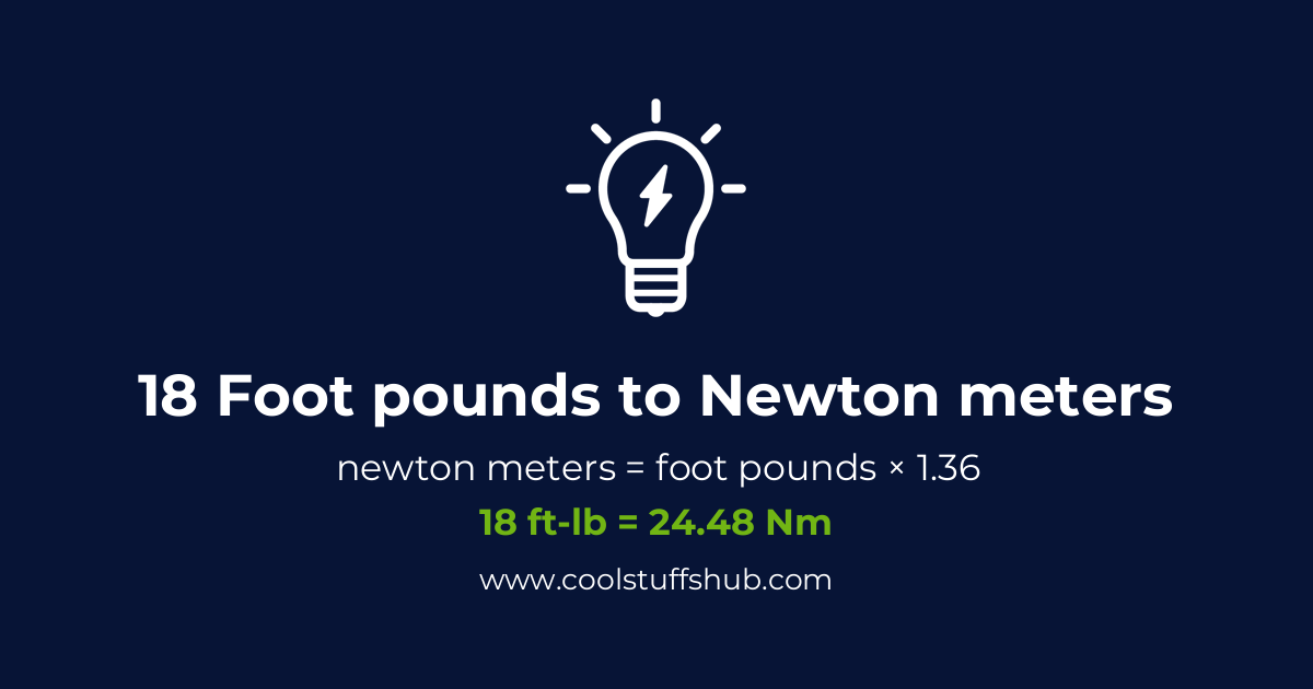 Convert 18 Foot Pounds To Newton Meters 18 Ft lb To Nm Conversion Convert 18 Foot Pounds To Newton Meters 18 Ft lb To Nm Conversion