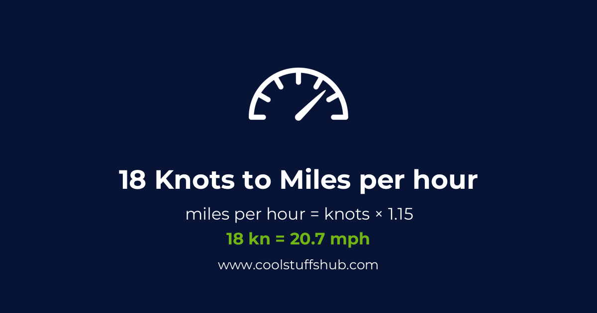 Convert 18 knots to miles per hour (18 kn to mph conversion)