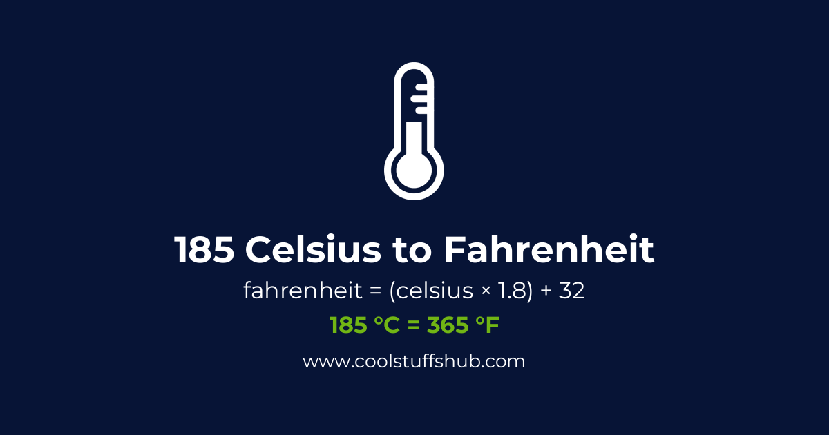 Convert 185 celsius to fahrenheit (185 °C to °F conversion)