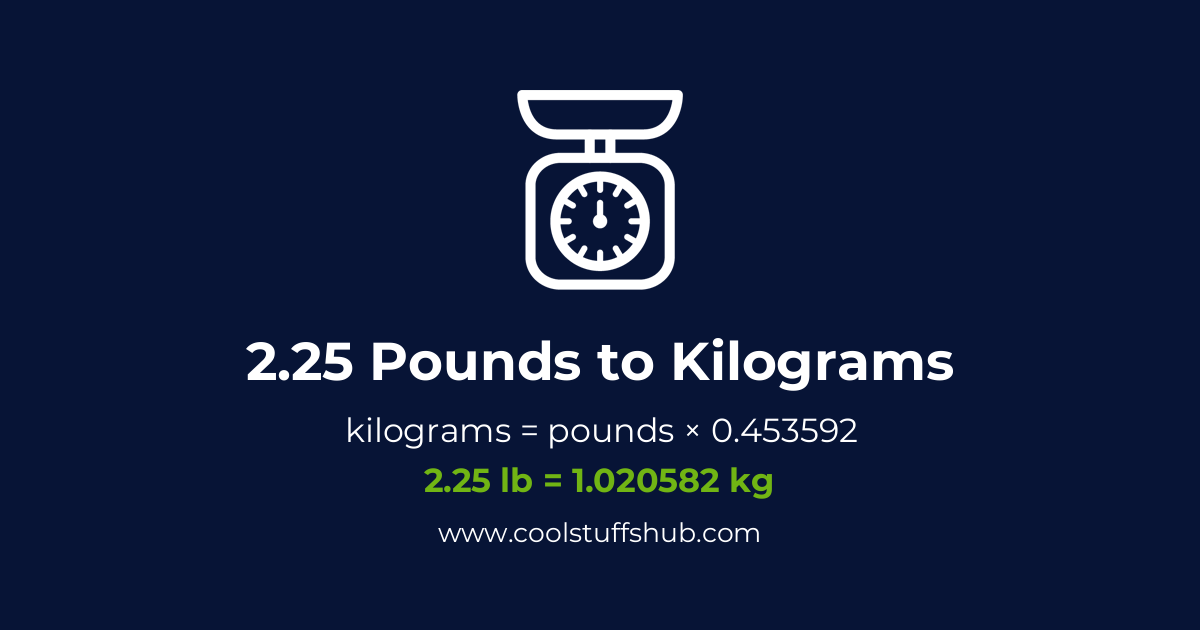 Convert 2.25 pounds to kilograms (2.25 lb to kg conversion)