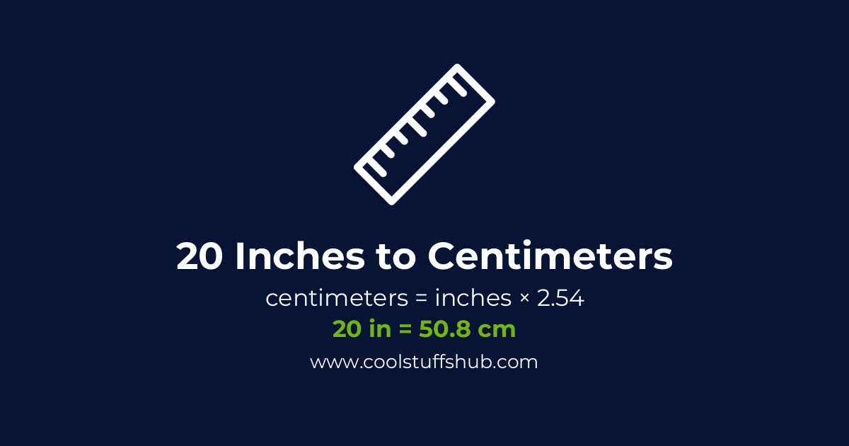 Convert 20 inches to centimeters (20 in to cm conversion)