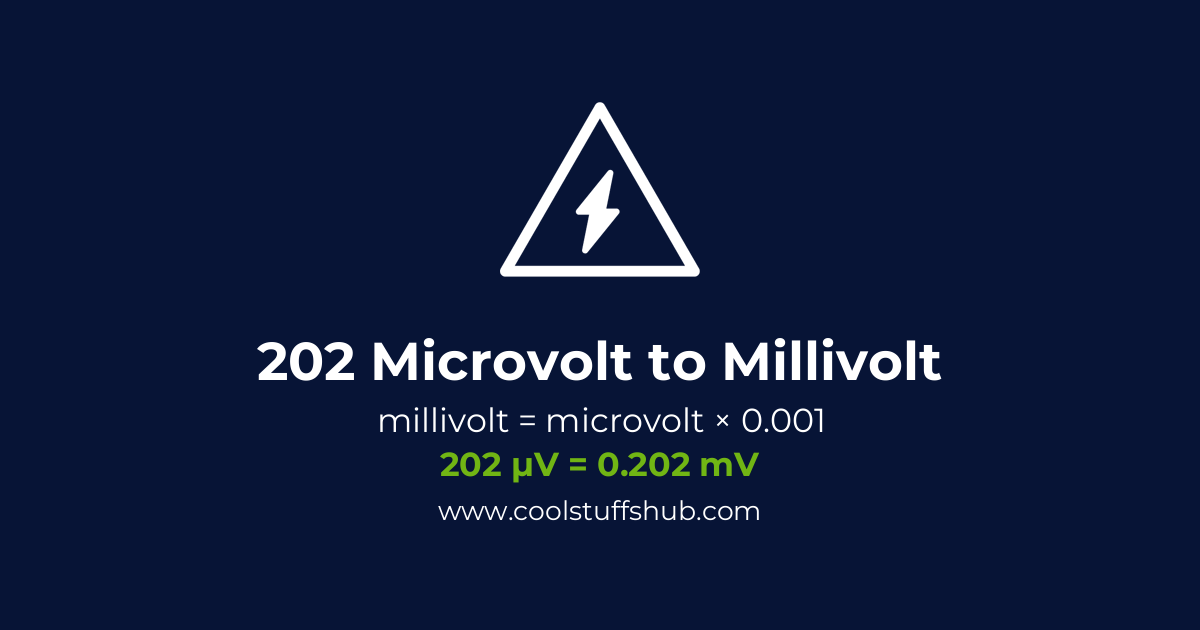 Convert 202 microvolt to millivolt (202 µV to mV conversion)