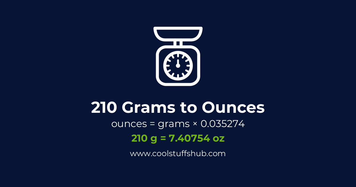 Convert 210 grams to ounces (210 g to oz conversion)