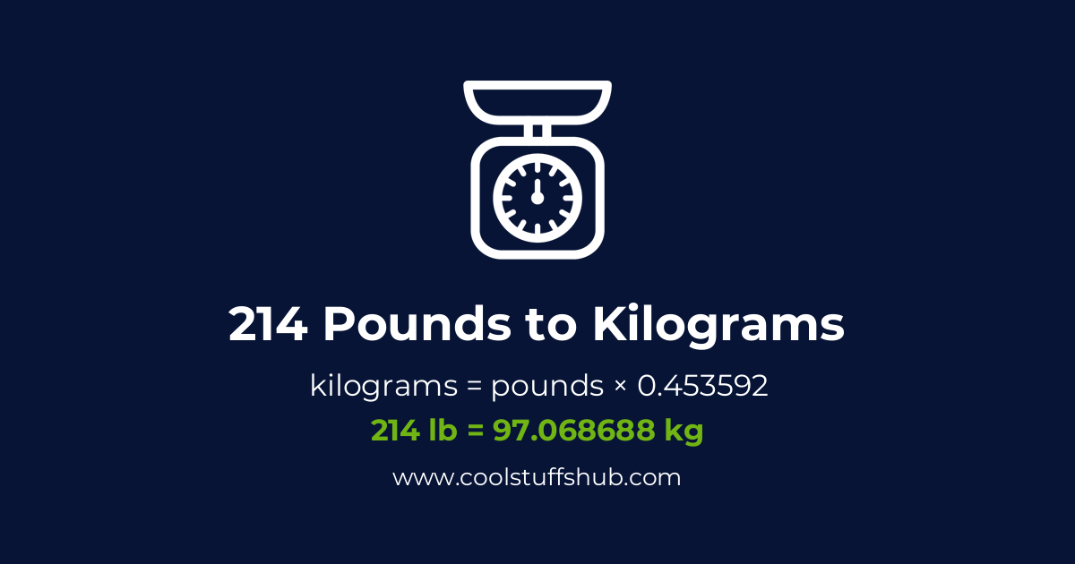 Convert 214 pounds to kilograms (214 lb to kg conversion)