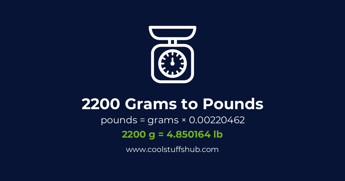 Convert 2200 grams to pounds (2200 g to lb conversion)