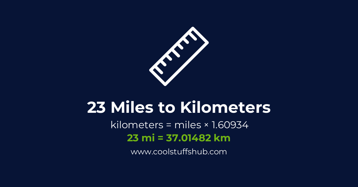 Convert 23 miles to kilometers (23 mi to km conversion)
