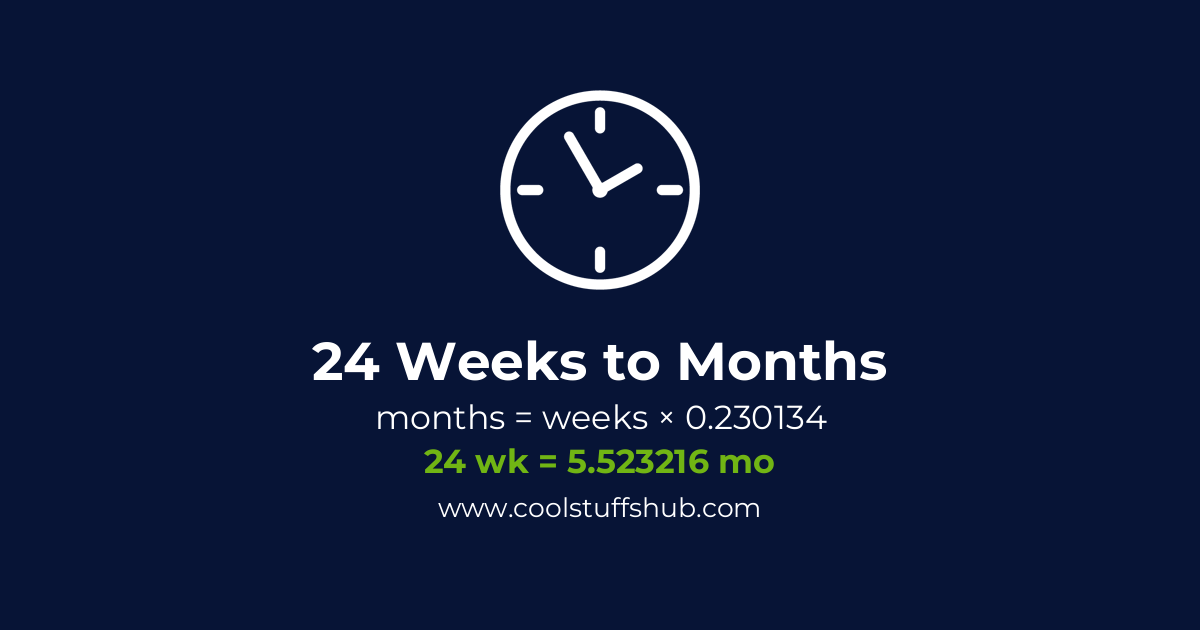Convert 24 weeks to months (24 wk to mo conversion)
